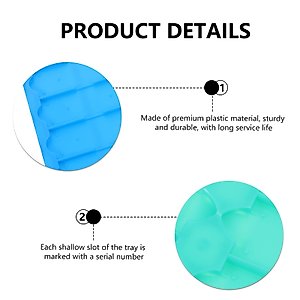4pcs Microscope Slide Storage Plate - Each Plate 20 Slices Microscope Slide - Drying Storage Trays for Pathological Operation Cooler Microscope Slides (White/Blue)