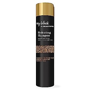 My Black is Beautiful Hydrating Shampoo, Sulfate Free, for Curly and Coily Hair with Coconut Oil, Honey and Turmeric, 9.6 Fl Oz