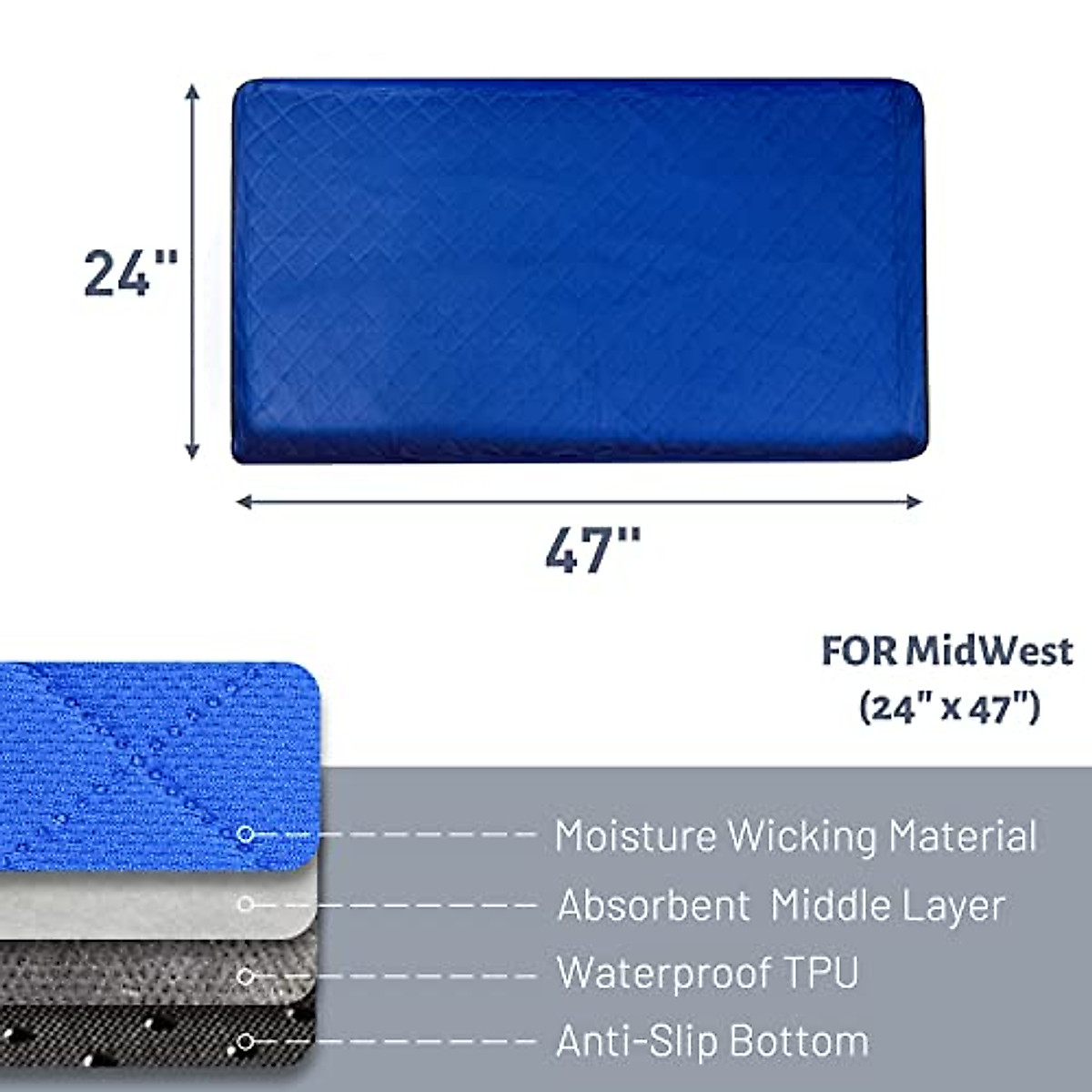 Tierecare Guinea Pig Cage Liners Bedding Cover Corners Washable Reusable Pee Pad Absorbent with Leakproof Bottom for Guinea Pig Rabbits Small Animals