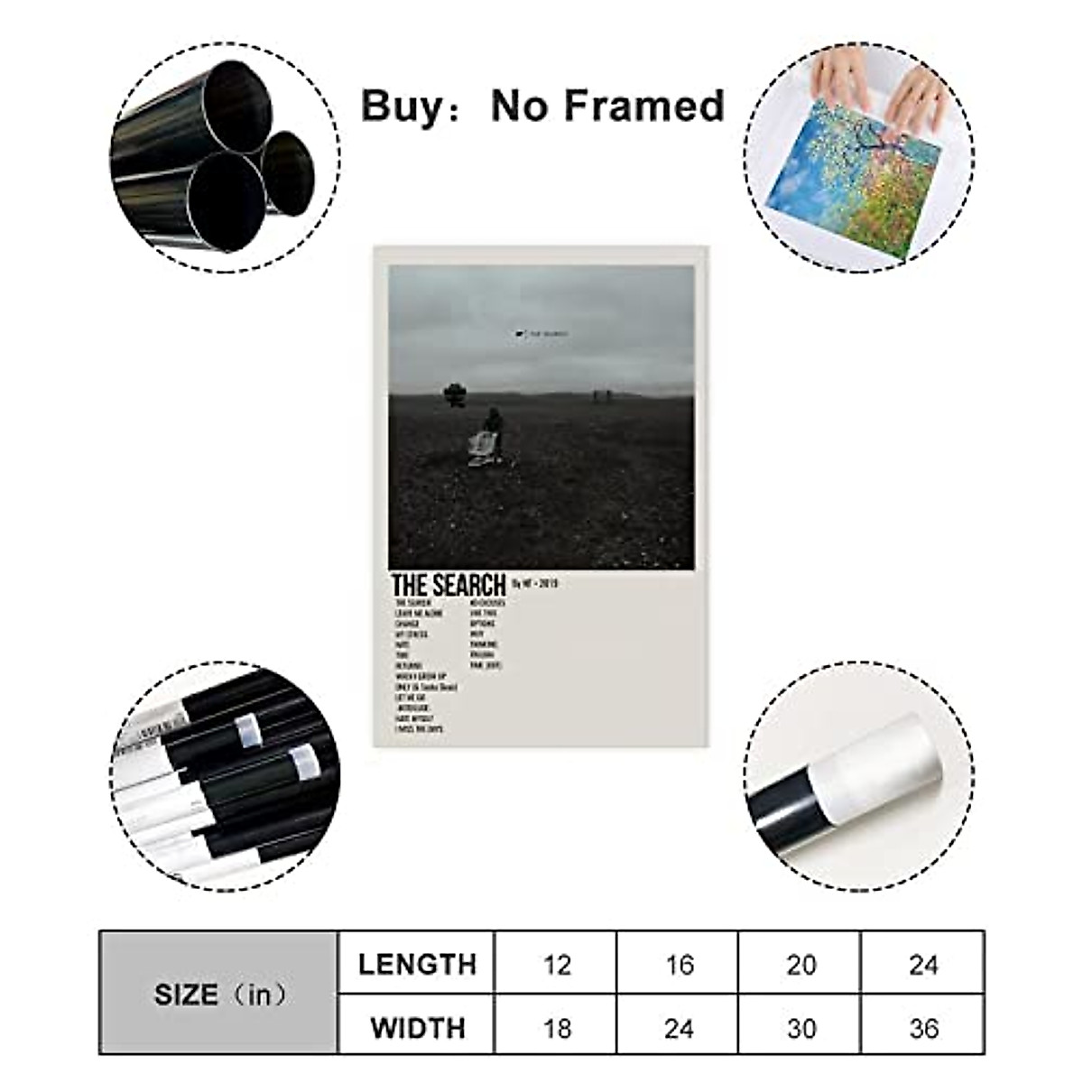 The Search Poster Music Album Nf Poster Wall Art Decor Print Canvas Poster for Living Room Bedroom Unframe-style 12x18inch(30x45cm)