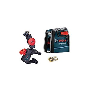BOSCH GLL30 30ft Cross-Line Laser Level Self-Leveling with 360 Degree Flexible Mounting Device