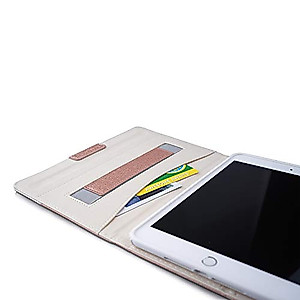 Thankscase Case for iPad Mini 5 7.9" 2019 / iPad Mini 4 2015, Rotating Case Leather Cover with Pencil Holder, Swivel Case Build in Hand Strap, Wallet Pocket for iPad Mini 5th Gen (Rose Gold)