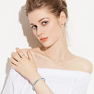 KACON Sterling Silver Bangle Bracelet, Fashion Simple Open Bangles Cuff bracelets for Women