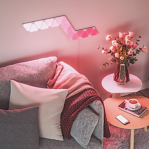 Nanoleaf Shapes WiFi and Thread Smart RGBW 16M+ Color LED Dimmable Gaming and Home Decor Wall Lights Expansion Pack (Mini Triangles (10 Pack))