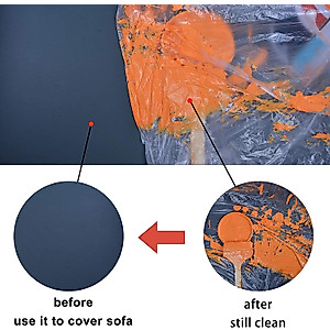 OIYEEFO Clear Plastic Sheeting Drop Cloths for Painting, 5 Pcs 9x12ft Plastic Tarp Waterproof Dustproof Almost Tear Resistance Multi-Purpose Furniture Cover Floor Wall Protection Film