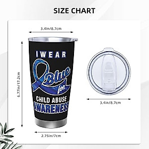 JIESAJ Child Abuse Awareness Insulated Tumbler 20oz Car Cup For Man'S Womans Insulated Tumbler