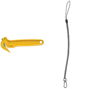 Pacific Handy Cutter DFC364 Disposable Film Cutter, Sharp & Durable Steel Blade & Pacific Handy Cutter CL36 Clip-On Coil Lanyard, For Utility Knives, Safety Cutters, and Hand Tools