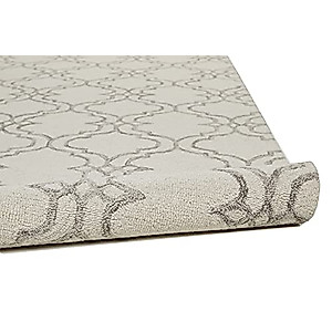 Feizy Rugs - Rhett Ornamental Trellis Print Rug, Warm Gray/Ivory, 8ft x 10ft Area Rug
