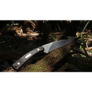 Old Timer 158OT Guthook Skinner 7.3in High Carbon S.S. Full Tang Fixed Blade Knife with 3.5in Blade and Sawcut Handle for Outdoor, Hunting and Camping