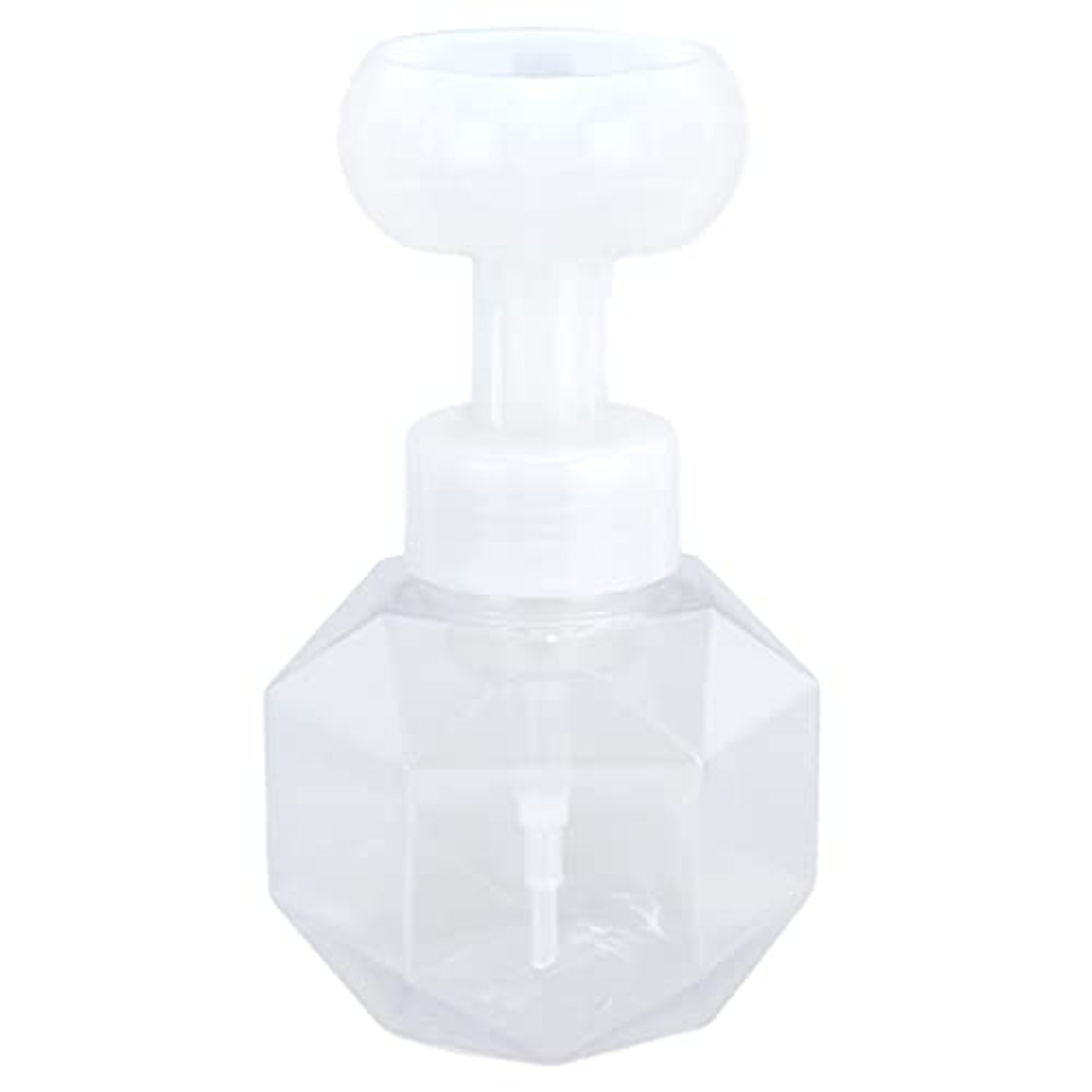 Natudeco Foaming Hand Soap Dispenser Liquid Soap Bottle PETG Flower Shape Portable Foaming Bottle for Cleaning Travel Foam Pump Bottle 300ml (Transparent)