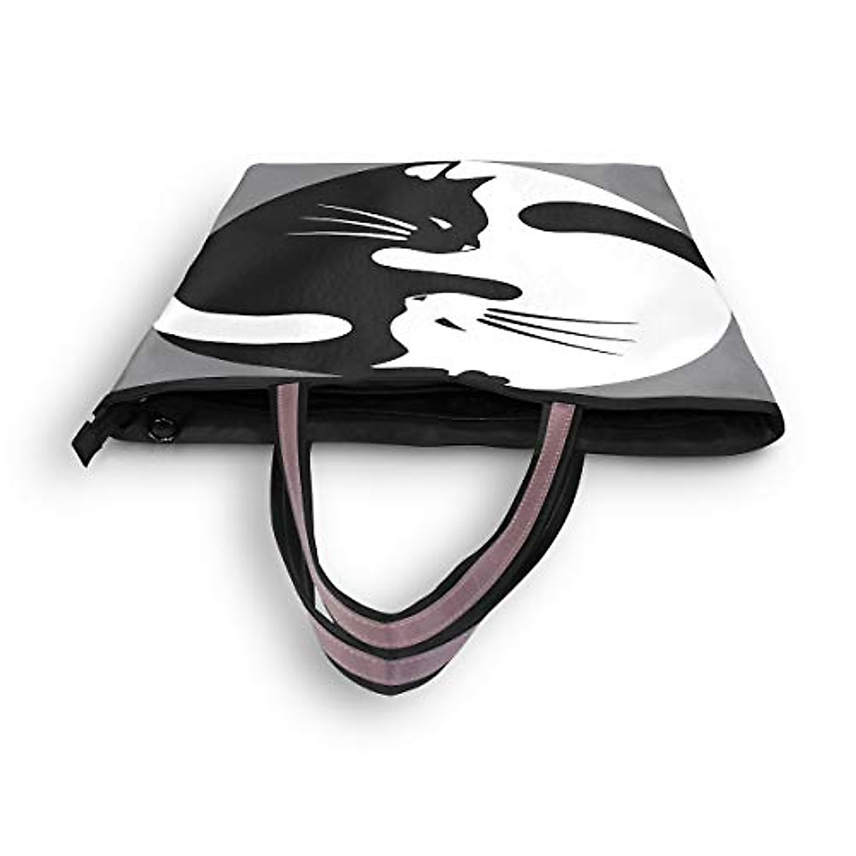 QMXO Yinyang Tai Chi Cat Handbags and Purse for Women Tote Bag Large Capacity Top Handle Shopper Shoulder Bag