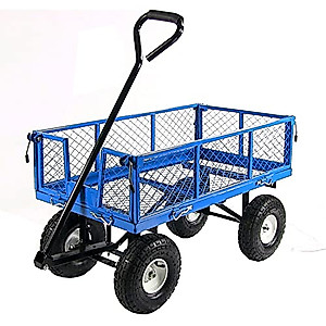 Sunnydaze Utility Cart with Removable Folding Sides, 400 Pound Weight Capacity