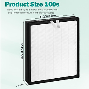 WXFANA 2 Pack Replacement Filters Compatible with LEVOIT Vital 100S Air Purifier, H13 True HEPA Filter Replacement for LEVOIT Vital 100s, for Vital 100S-P, for 100S-RF