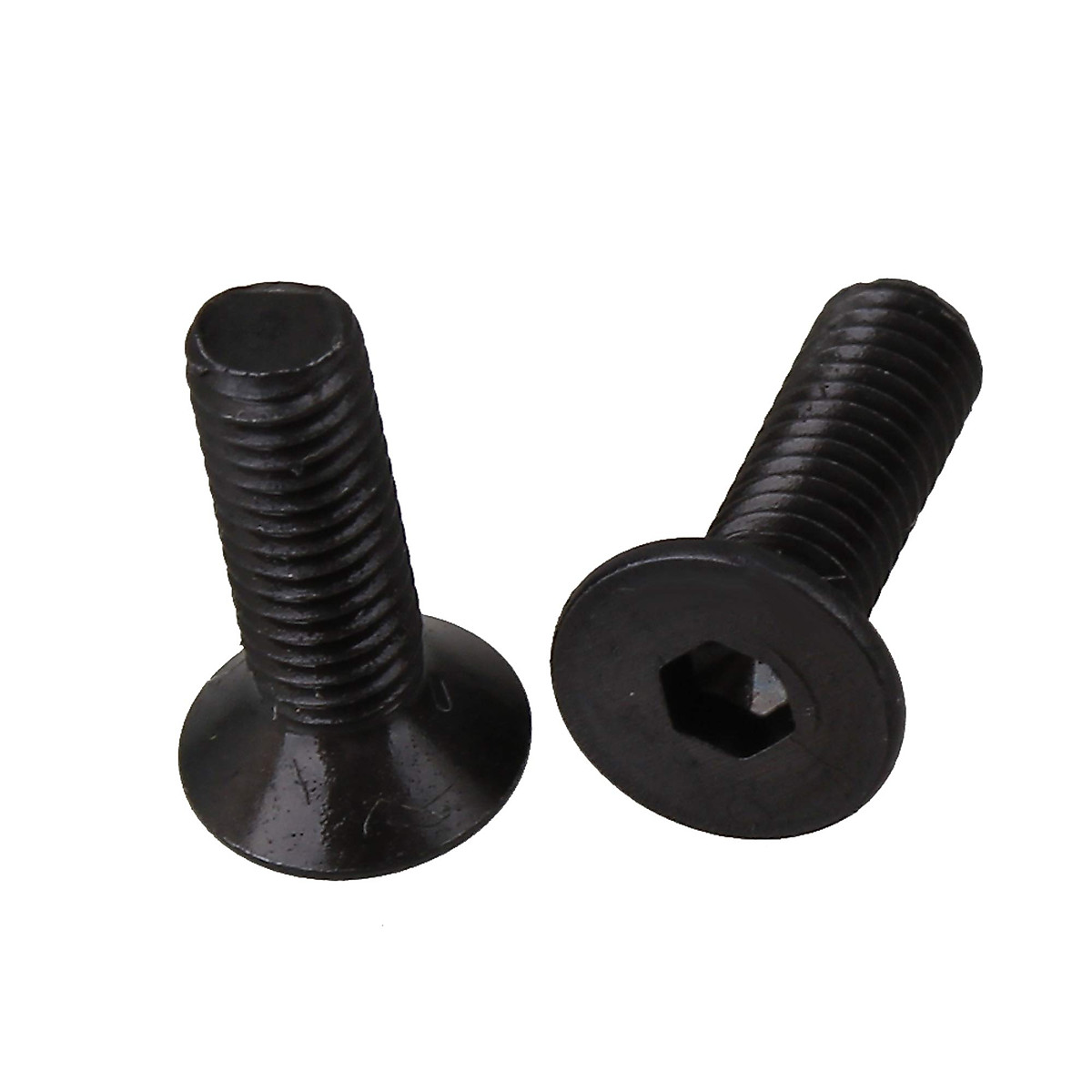 Mxfans 100pcs Black 10.9 Alloy Steel Flat Head Hex Screws M3 x 10mm