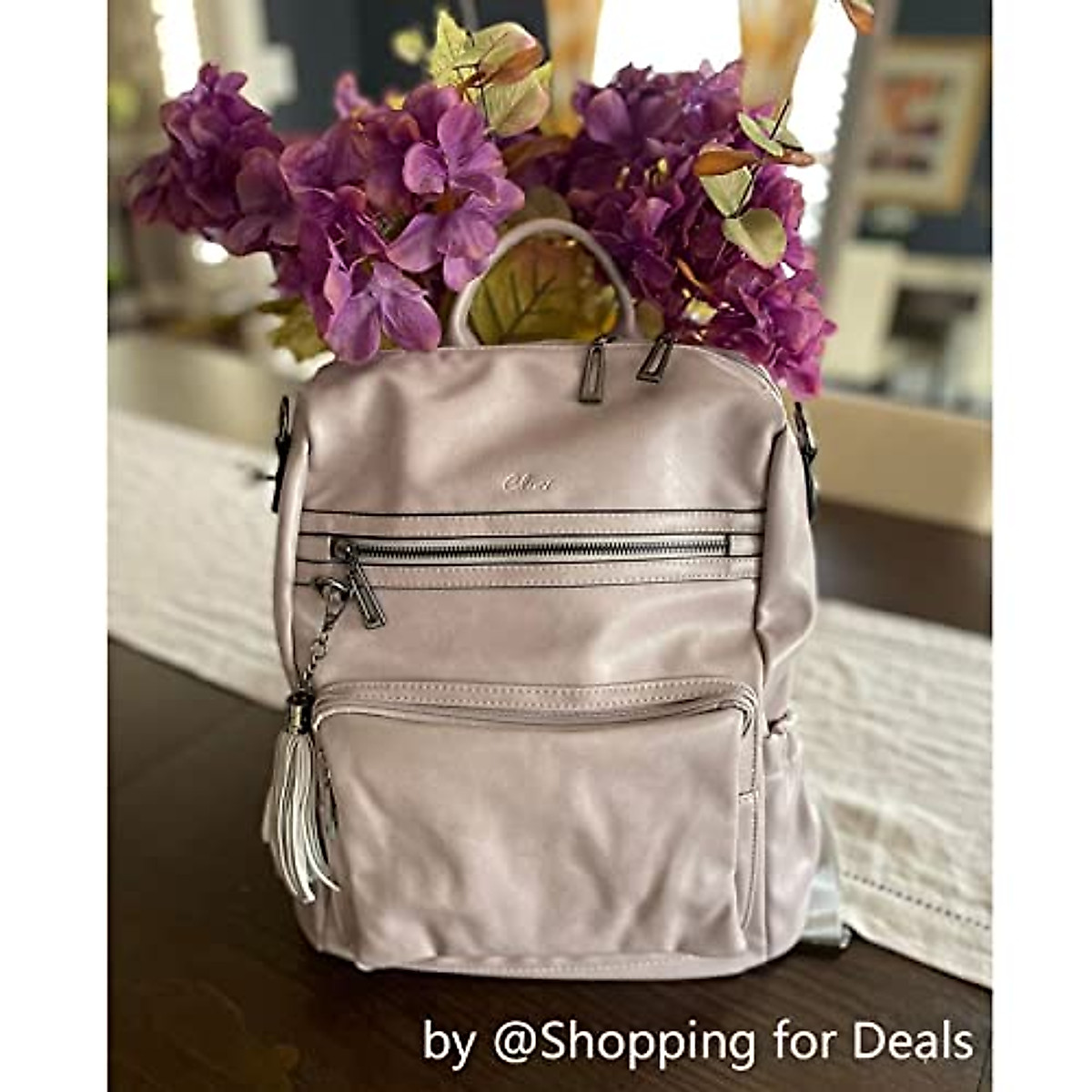 CLUCI Backpack Purse for Women Fashion Leather Designer Travel Large Ladies Convertible Shoulder Bags with Tassel Pink