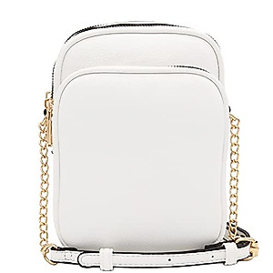 FashionPuzzle Multi Pocket Casual Crossbody Bag (White) One Size