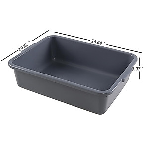 Vcansay 8 L Plastic Bus Tubs Restaurant, Commercial Bus Tubs Box, 5 Packs