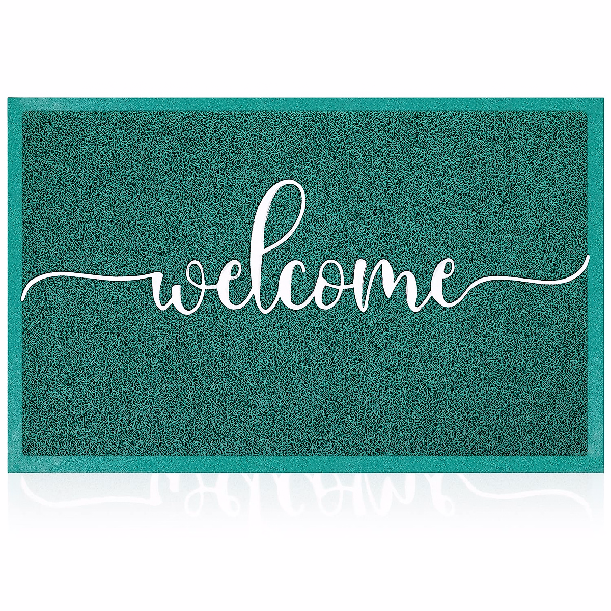 AAZZKANG Green Door Mat Outdoor Welcome Mat with Non Slip Rubber Backing Easy to Clean Entry Doormat for Indoor High Traffic Areas Front Door