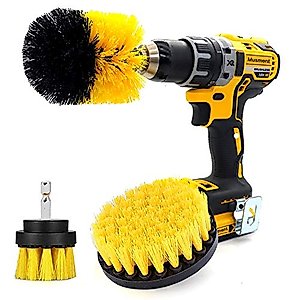 Musment Floor Mats Drill Brush for Car Wash Detailing Attachment Supplies Set Fit Wheel Cleaner ,Tire，Rim，Carpet, Bathroom, Kitchen and Auto Power Scrubber Brush Cleaning Kit