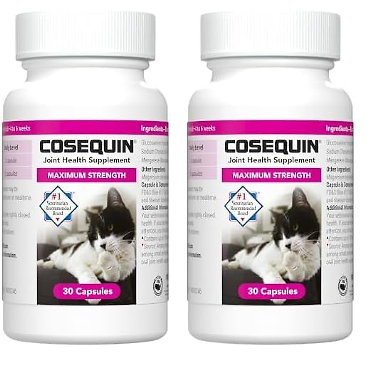 Nutramax Cosequin Joint Health Supplement for Cats - with Glucosamine and Chondroitin, 30 Capsules (Pack of 2)