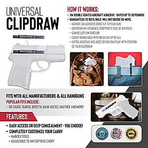ClipDraw Concealed Carry Belt Clip for Semi-Automatic Handguns Silver SA-S