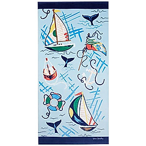 Vera Bradley Women's Double Sided Beach Towel, Really Regatta, One Size
