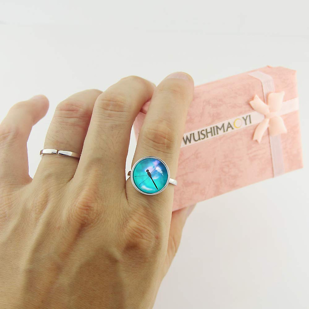 WUSHIMAOYI Dragonfly Vintage Style Ring Dragonfly Ring Silver Jewelry Vintage Ring Insect Ring Friendship Ring Unique ring gifts for women