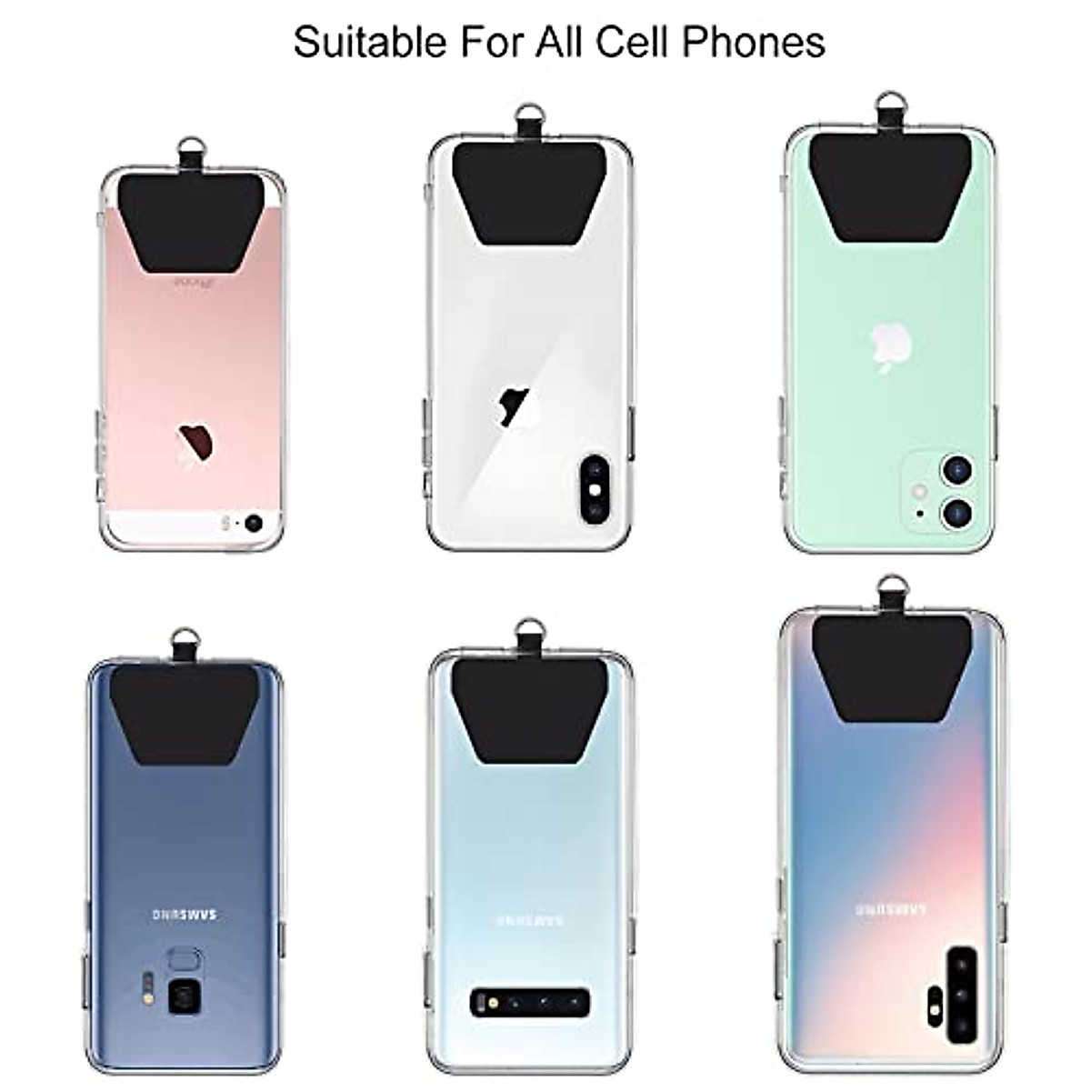 SHANSHUI Phone Lanyard, Neck Strap and Wrist Tether Key Chain Holder Universal for Phone Case Anchor Fit All Smartphones-Black