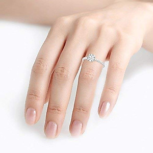 Aihpos 10K or 14K or 18K Gold Custom Name 1.2 ct Round Brilliant Moissanite Personalized Engagement Ring Wedding Ring for Women