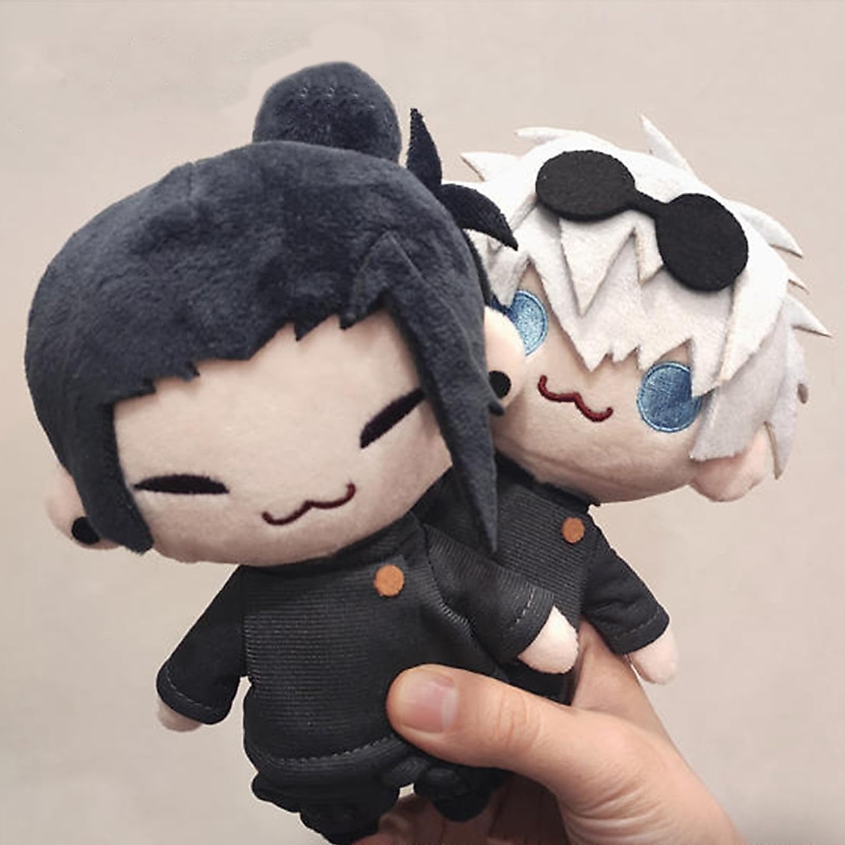 2-Pack Cute and Soft Gojo Plush with Keychain,Gojo Satoru Plush - JJK Plushies Collection, Cartoon Geto Suguru Stuffed Toys, Anime Plush Figure Pillow (Geto Suguru ＋Gojo Satoru)