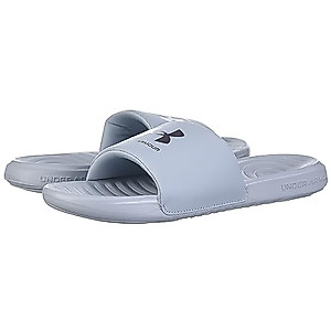 Under Armour Men's Ansa Fixed Strap Slide Sandal, (404) Harbor Blue/Harbor Blue/Metallic Downpour Gray, 13