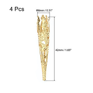 MECCANIXITY Corsage Decorative Holder, Alloy Lapel Pin Brooch Vase 42mm for Wedding Party Prom DIY Charms Dark Gold Tone Pack of 4