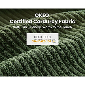 CHIC HOUSE Modular Sectional Sofa Corduroy Couch, Customizable U-Shaped Sofa with Storage Ottoman, Reversible Chaise for Living Room, Oversized L-Shaped Sofa Set (Green, 4 Seater Sectional)