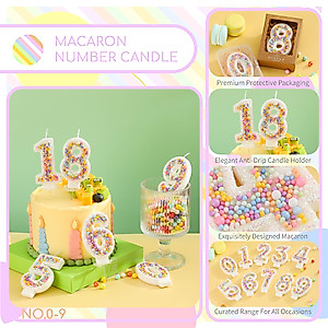 PHD CAKE 2.76 Inch Number 1 Macaron Birthday Candles, Macaron Themed Number Candles, Cake Number Candles, Party Celebration