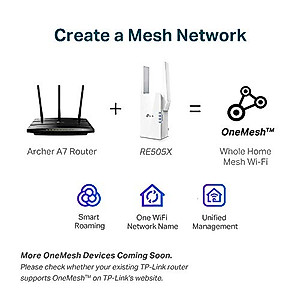Certified Refurbished TP-Link AX1500 WiFi Extender Internet Booster,OneMesh Compatible(RE505X) (Renewed)