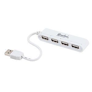 Connectland Utlra Slim USB 2.0 High-Speed 4 Port HUB with On Off Switch for Desktop and Laptops Windows Mac Linux CL-U2MNHUB-4W