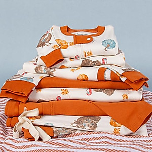 Burt's Bees Baby Family Jammies Matching Holiday Organic Cotton Pajamas, Turkey Time, Baby 1-Piece 9 Months