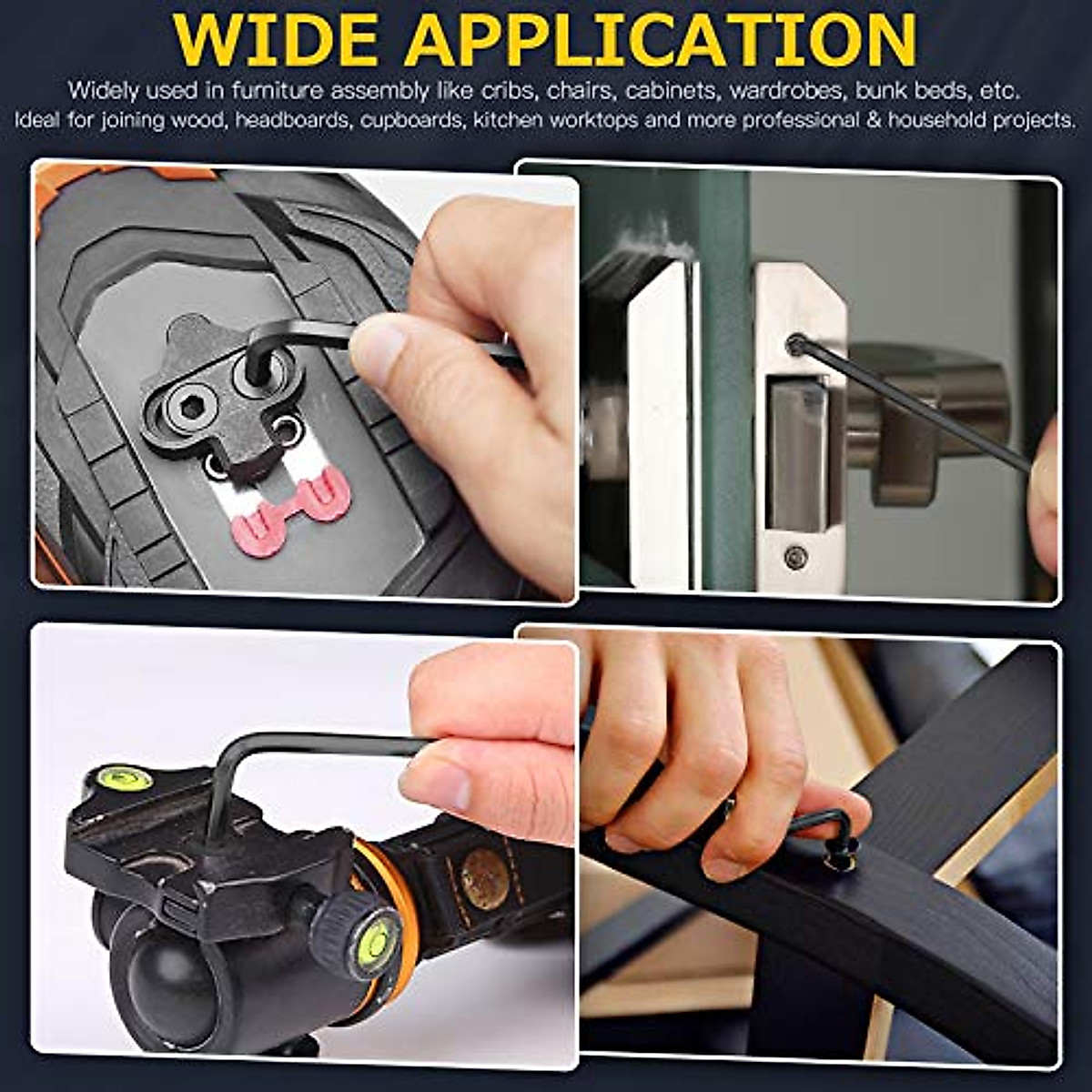 Mardatt M6 x 15mm 50PCS Black Zinc Plated Hex Socket Cap Bolts and Barrel Nuts Cross Dowel Replacement for Beds Chair Table Desk Furniture