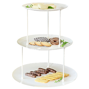 Youngever 3 Tier Serving Tray, 3 Tier Cupcake Stand, Dessert Stand, Plastic Platter Tray, Appetizer Serving Tray