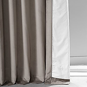 HPD HALF PRICE DRAPES Blackout Solid Thermal Insulated Window Curtain 50 X 96 Signature Plush Velvet Curtains for Bedroom & Living Room (1 Panel), VPYC-SBO161209-96, Library Taupe