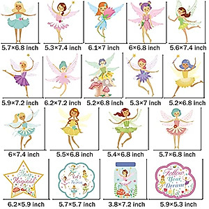 20Pcs Fairy Hanging Swirls Fairy Hanging Decoration for Birthday Party for Girls Fairy Birthday Party Supplies Fairy Baby Shower Decorations Wedding Bridal Shower Supplies