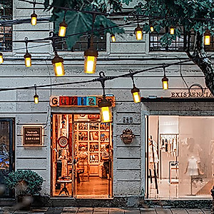 FUCHSUN $$$ 23 FT Outdoor String Lights 10 Led Flame Effect Light for Patio Backyard Porch Garden Waterproof Cafe String Lighting Outdoor Decoration for Party and Wedding-Warm White