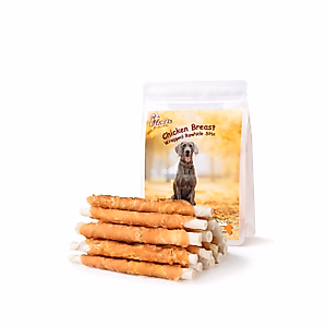 Pawmate Chicken Wrapped Rawhide Sticks, Long Lasting Dog Treats High Protein Dog Chews Trainning Snacks Natural Chicken Treats for Small Medium Large Dogs 20-21 Count