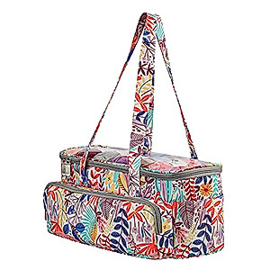 JOZEA Yarn Storage Bag with Straps, Portable Knitting Bag for Organizing Knitting and Crochet Supplies, Crochet Tote Bag