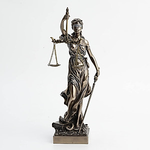 JFSM INC. Blind Lady Justice Statue Sculpture - Greek Roman Goddess of Justice