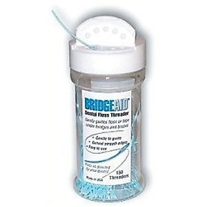 BridgeAid Dental Floss Threader Bottle 150, 2 Pack