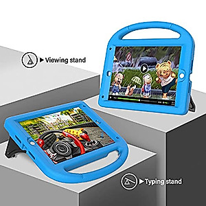 RTOBX Case for iPad 6th/5th Generation, with Built-in Screen Protector, Durable Shockproof Handle Stand Protective Cover for 9.7 inch iPad 6/5 Gen/Air 1/2/Pro 9.7, Blue