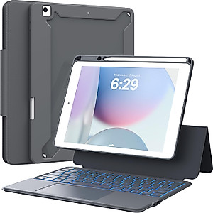 CHESONA for iPad Pro 11 Inch Case with Keyboard (M4) 2024, Magnetic Detachable Keyboard with 7-Color Backlit, 2 Bluetooth Channels, Touchpad & Pencil Holder, Precise Cutouts Case for iPad Pro 11 inch
