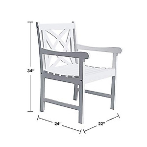 Bradley Outdoor Garden Armchair in White