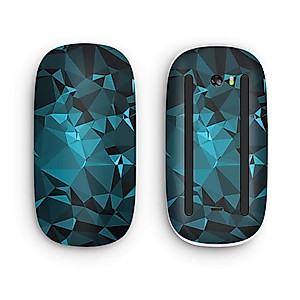 Design Skinz Turquoise and Black Geometric Triangles Vinyl Decal Compatible with The Apple Magic Mouse 2 (Wireless, Rechargable) with Multi-Touch Surface